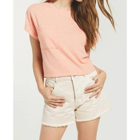 Z Supply | Tops | New Z Supply Keely Slub Crew Top In Peach | Poshmark